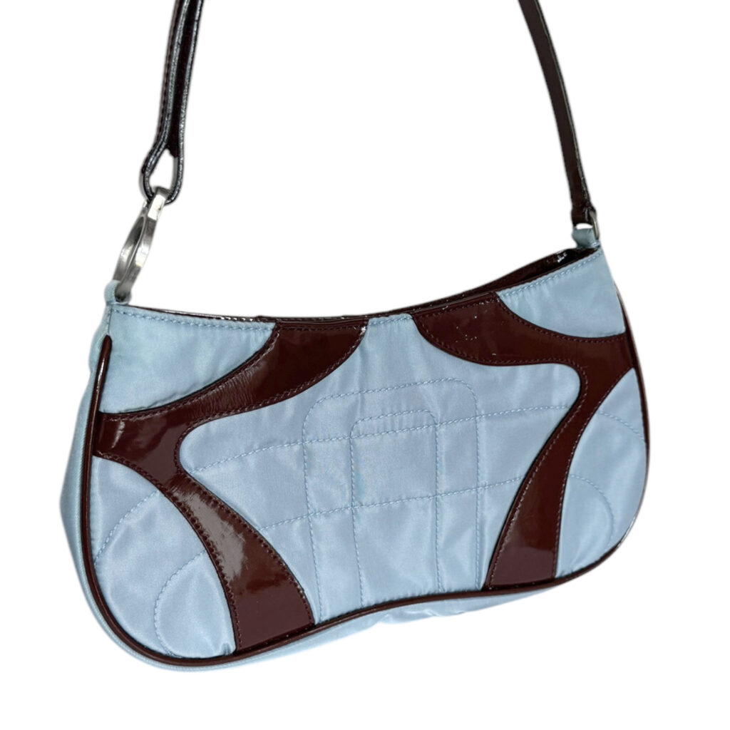 Prada Nylon Shoulder Bag in Baby Blue / Maroon – Nitryl