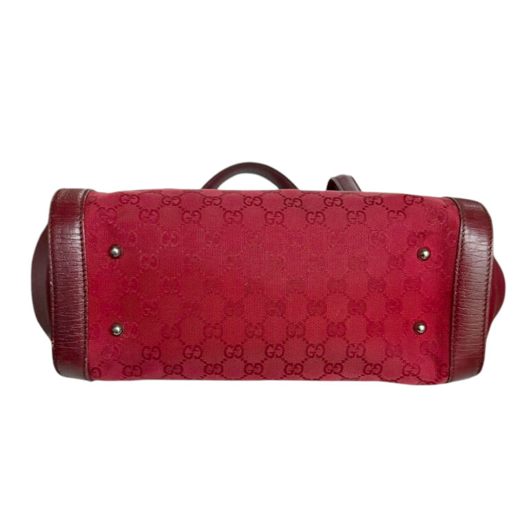 Gucci Monogram Bamboo Shoulder Bag in Red / Maroon / Silver – Nitryl